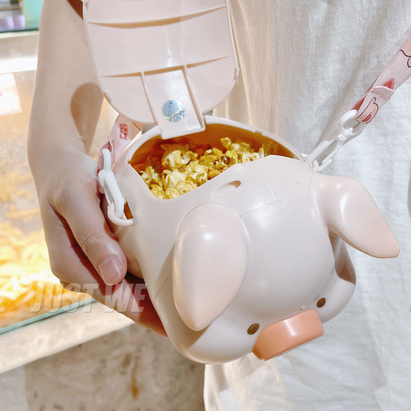 ของแท้ Lulu Pig Shaped Bucket ถ้วยน้ําฤดูร้อนพร้อมฟางสับปะรดหมูตุ๊กตา ...
