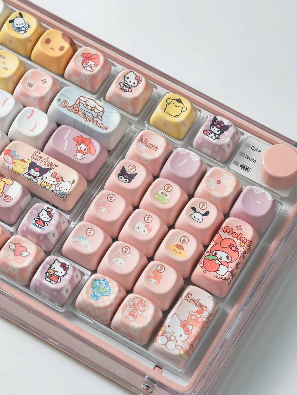 Sanrio Family Keycaps MOA โปรไฟล์ 130 คีย์ PBT Dye Sublimation Aula F75 ...
