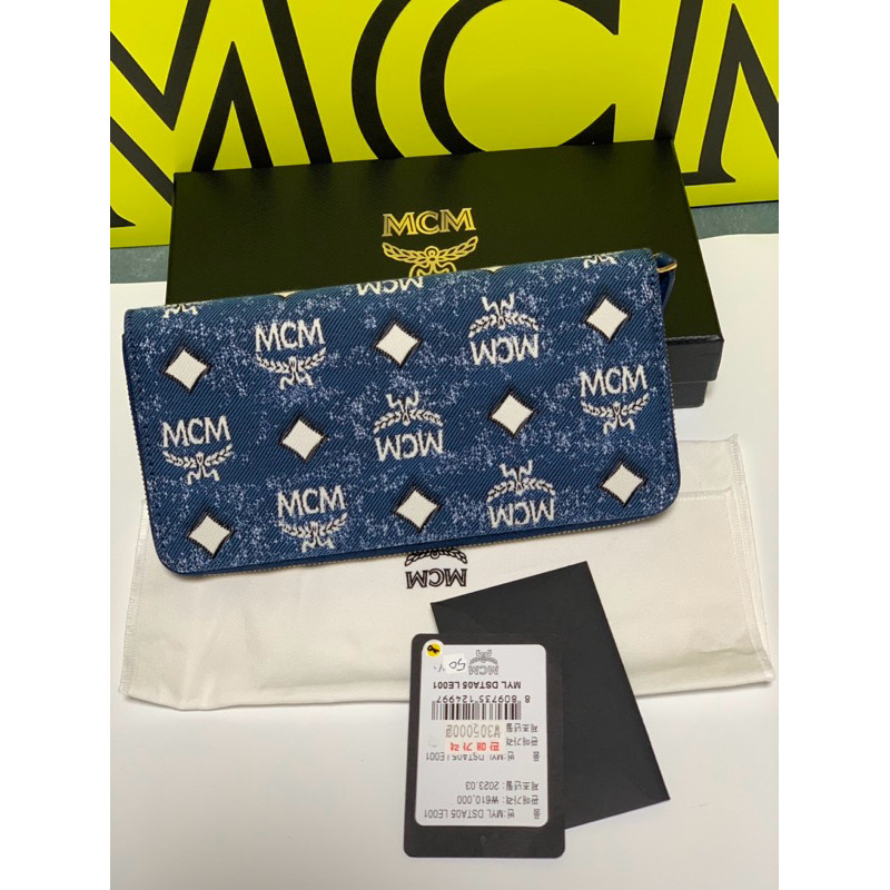 New Mcm แท้ZIP WALLET DENIM JACQUARD | Shopee Thailand