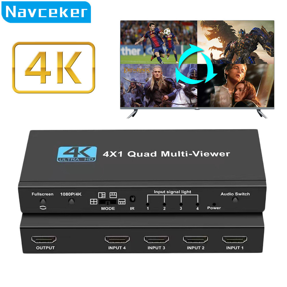 4k HDMI-เข้ากันได้กับ Multiviewer 4x1 1080P Quad Screen Multi Viewer ...
