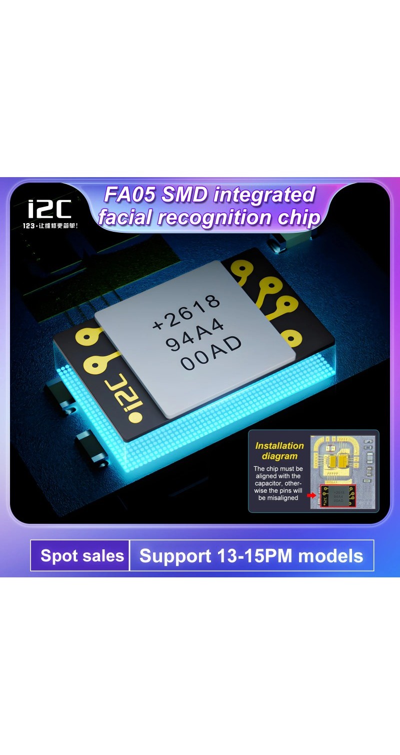 I2c FA02 FA05 ใบหน้าชิปรวม dot matrix IC pin เหมาะสําหรับ Apple X-15 ...