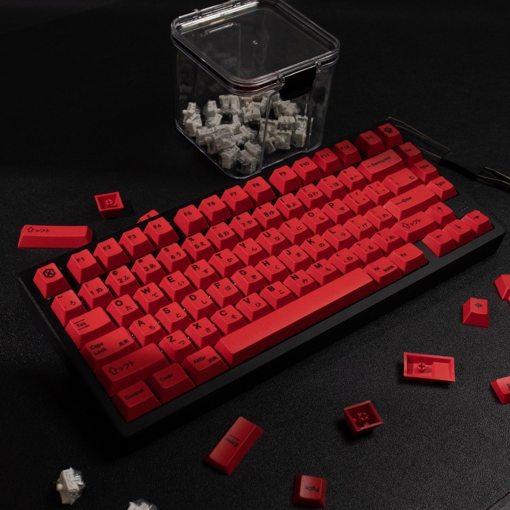 Minimalist Red Keycaps ไอคอนสีแดงอาร์กอน blot Japanse จีน Keycaps ...