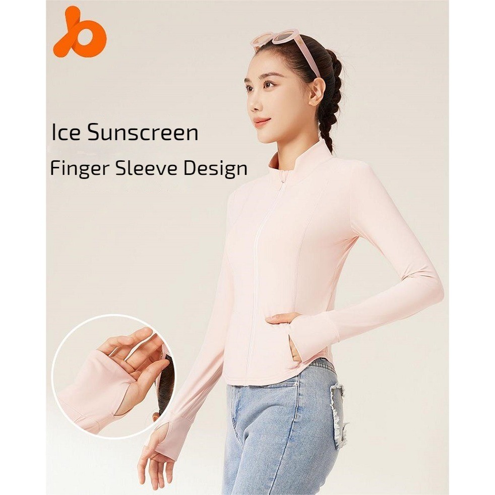 เสื้อกันแดด UPF 150 + ทรงสลิม ที่ยืนคอปกยืดหยุ่นสูงระบายอากาศได้ 88 % Chinlon 12 Spandex วัสดุ ...