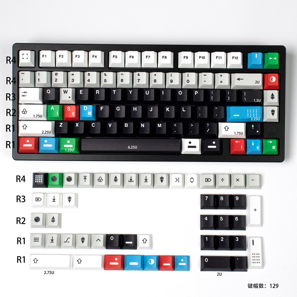 RESONANCE R2 Keycaps 1.7 มม.ไอคอน PBT cherry Profile Keycaps สําหรับ MX ...
