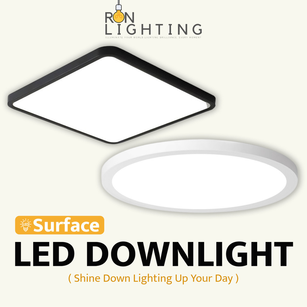 Led Surface Ultra Slim Bright Downlight 20W 30W 40W Lampu Led Siling ...