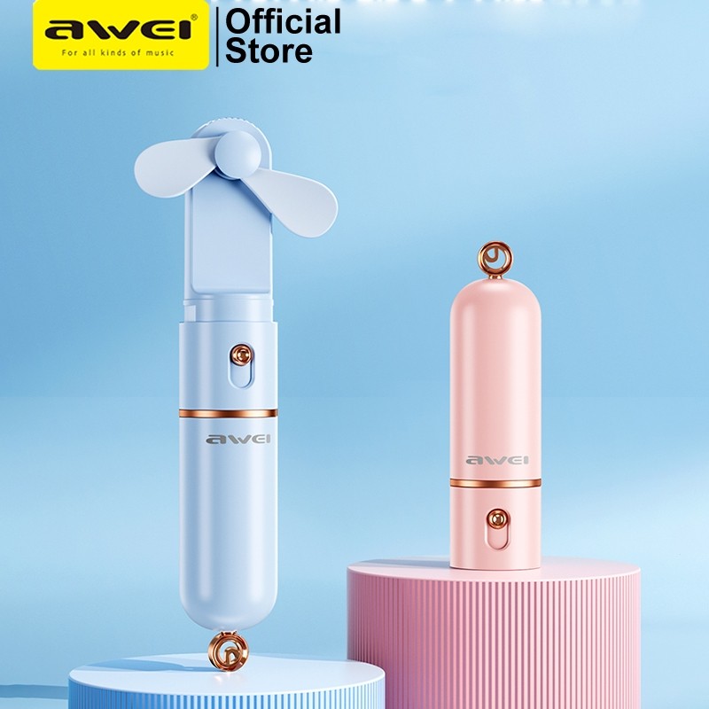 Awei F32 Mini Fan USB ชาร์จฤดูร้อนกลางแจ้งพัดลมไฟฟ้าขนาดเล็กพัดลมมือถือ ...