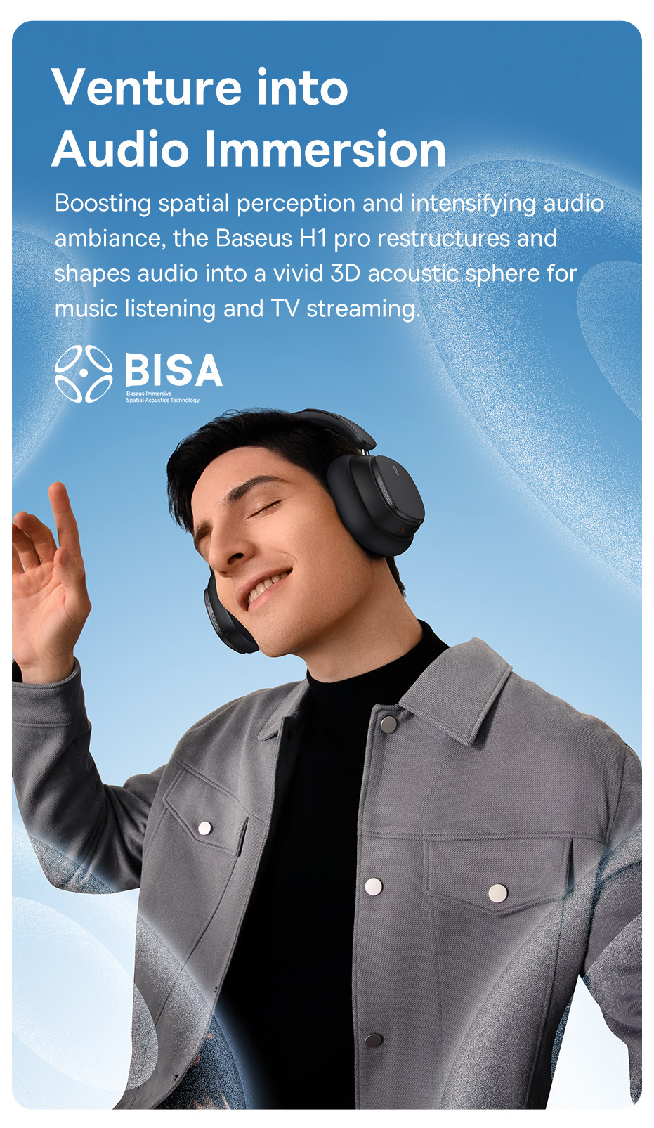 Baseus H1 H1Pro H1i Hybrid 40dB ANC หูฟังไร้สาย 4 ไมค์ ENC หูฟังบลูทูธ 5.2 40 มม.HiFi Over the ...