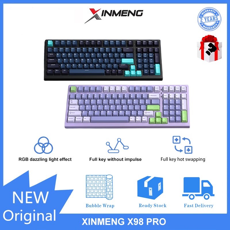 Xinmeng X98 PRO คีย์บอร์ดเมคคานิคอล RGB สามโหมด | Shopee Thailand