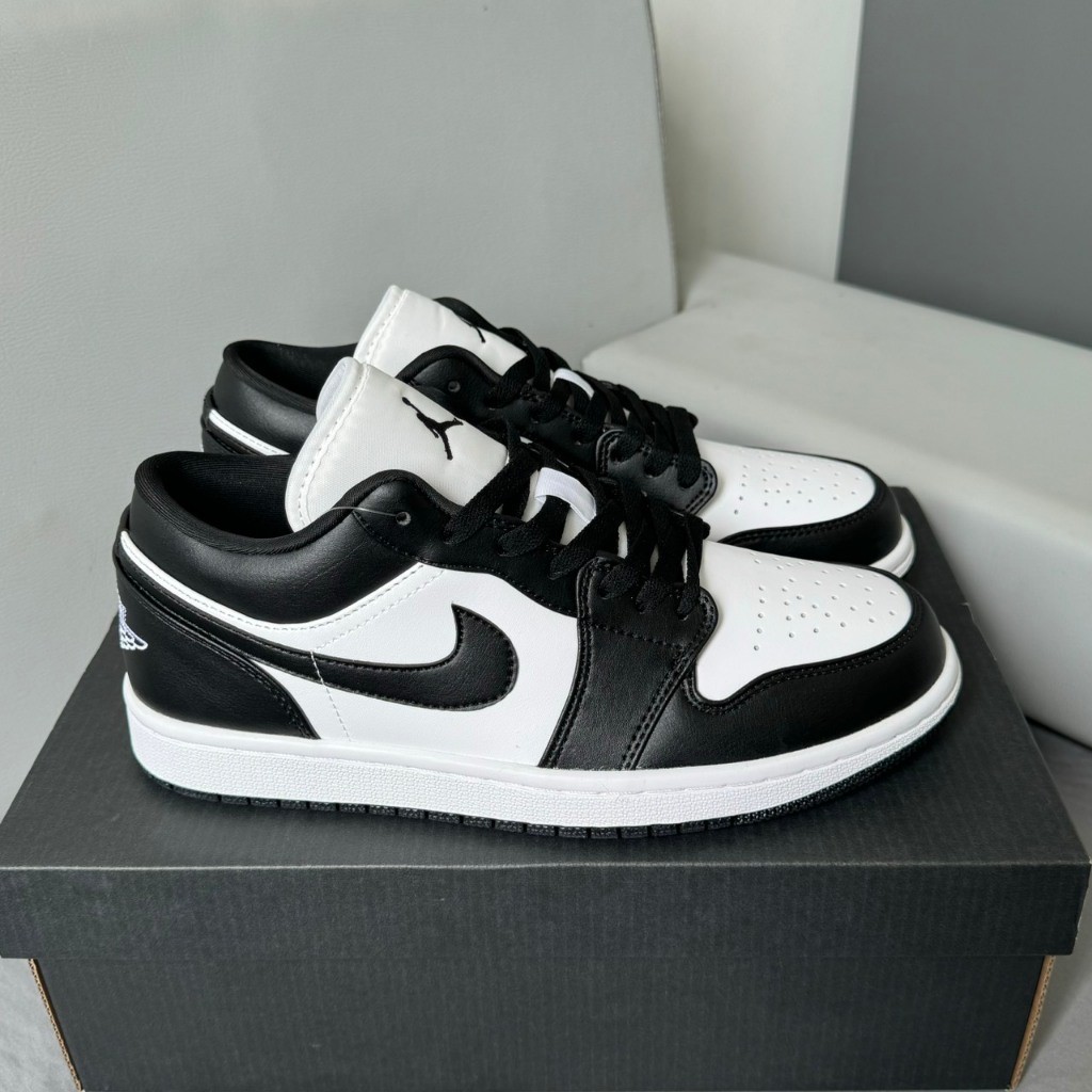 Jordan 1 Low Black White Shoes "DC0774-101" JD Panda Plain Black White ...