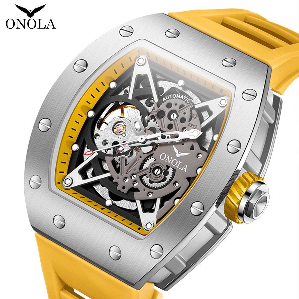 ใหม่ ONOLA ผู้ชายซิลิโคนเทปแฟชั่นกีฬานาฬิกากันน้ำ ON3838 | Shopee Thailand