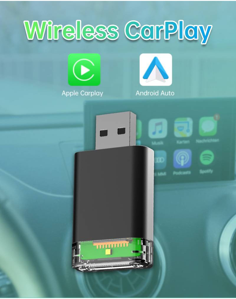 V851s รถเดิมแบบมีสายเข้ากับโมดูล carplay ไร้สาย androidauto กล่อง carplay เชื่อมต่อกัน | Shopee ...