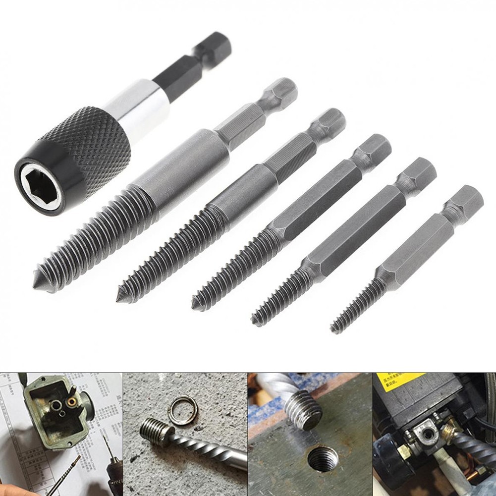 คลังสินค้าพร้อม 6 ชิ้น Hex Shank สกรู Extractors เครื่องมือเสียหาย Bolt ...