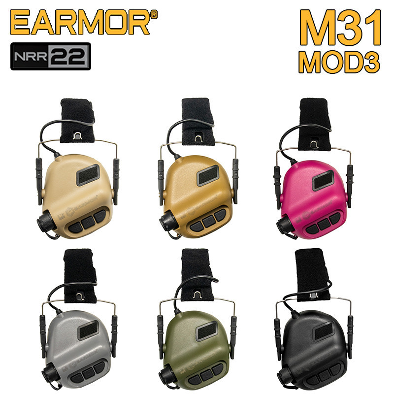 Earmor M31 MOD3/4 ชุดหูฟังตัดเสียงรบกวน Earmuffs ทหาร Anti-Noisy ป้องกันการได้ยิน Earhone NRR ...