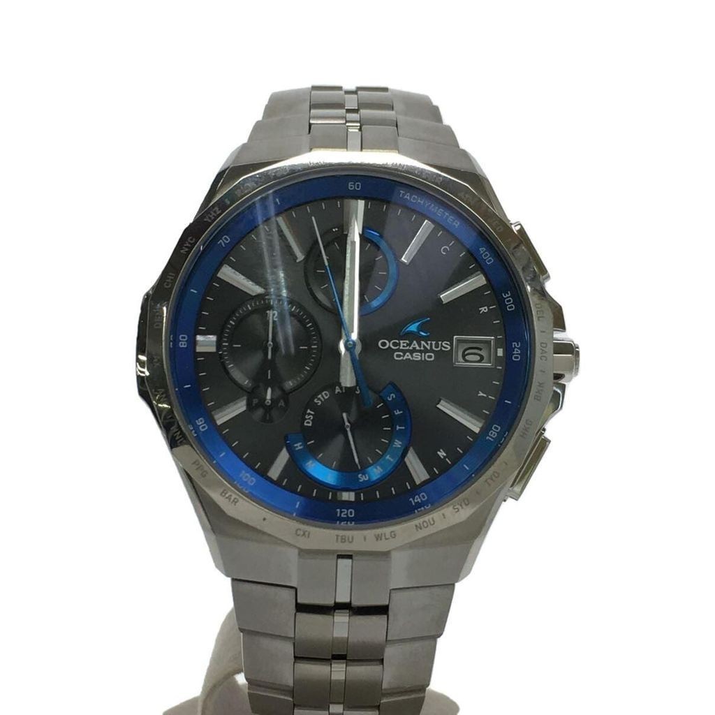 CASIO Wrist Watch Oceanus Silver Black Men's Solar Titanium Analog ...