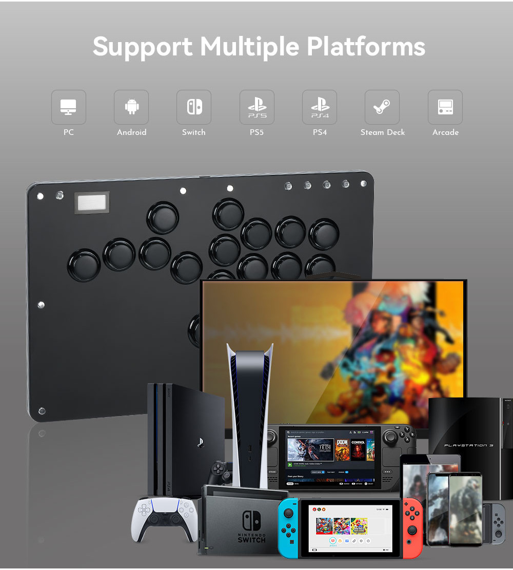 จอยสติ๊ก Arcade Leverless Controller Hitbox Fightstick สําหรับ PC/ Ps4 ...