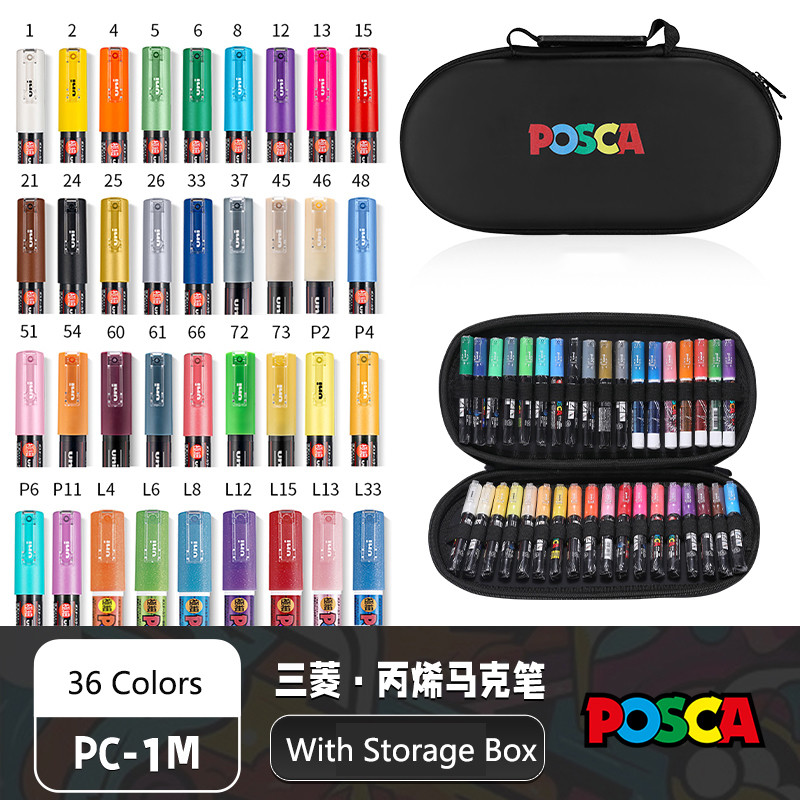 POSCA Storage Uni Bag Set ,PC-1M 3M 5M Full Acrylic Marker Pens ,POP ...