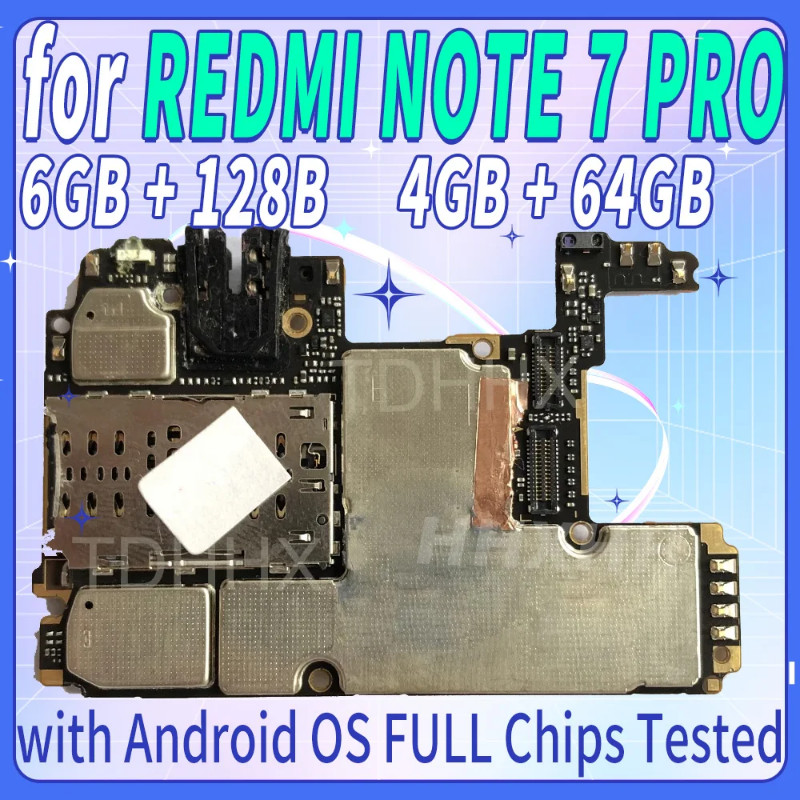 64gb 128GB สําหรับ Xiaomi Hongmi Redmi หมายเหตุ 7 Pro เมนบอร์ดเมนบอร์ด ...