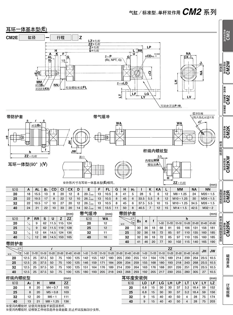Smc กระบอกมินิสแตนเลส CDM2B20/2532/40-25/50/75/100/125/150Z175/200AZ | Shopee Thailand