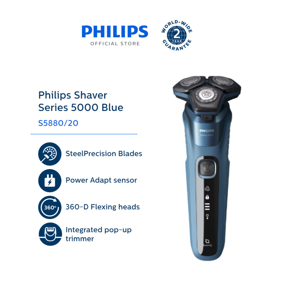 Philips Shaver Series 5000 Blue S5880/20 พร้อมเทคโนโลยี SkinIQ | Shopee ...