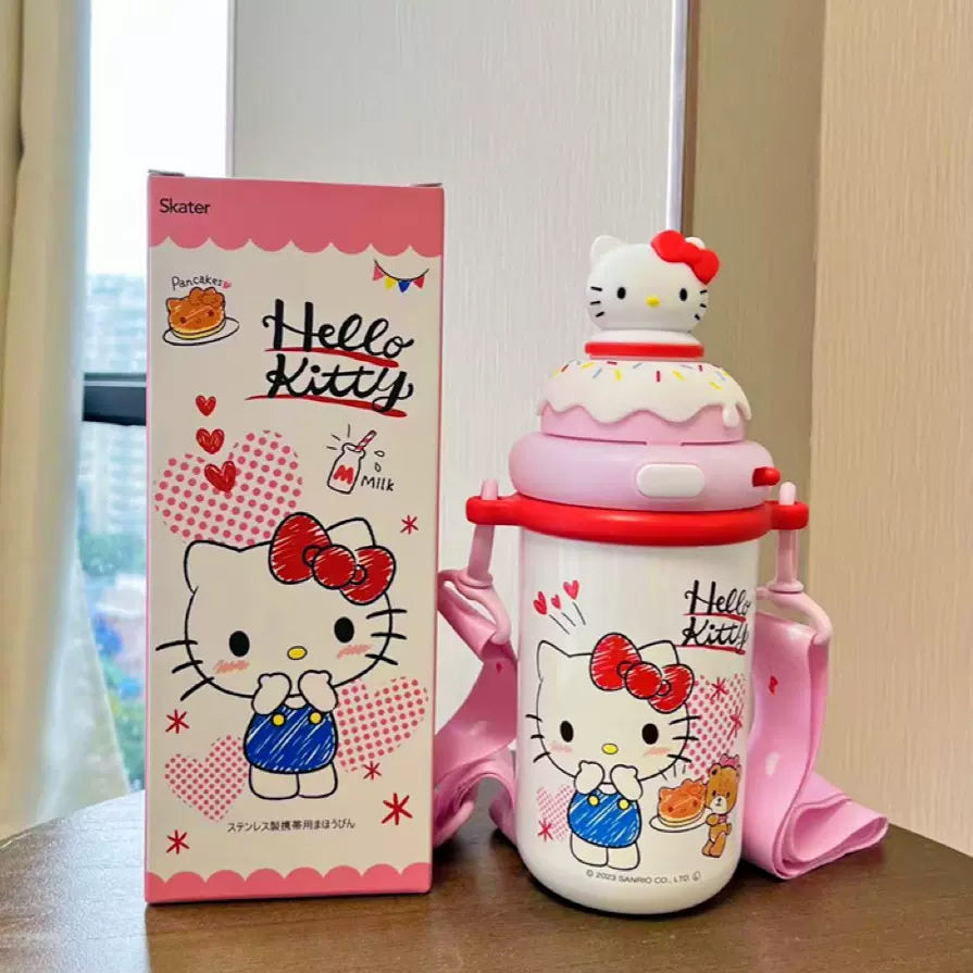 2024 ใหม่ Hello Kitty ถ้วยฉนวนฟาง 304 สแตนเลสสตีลฤดูร้อนดื่ม Hello Kitty ถ้วย | Shopee Thailand
