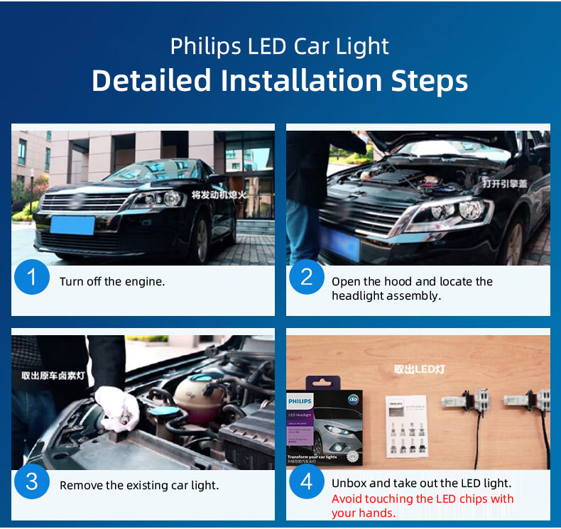 Philips Ultinon Rally 3551 ไฟ LED รถยนต์ที่มีความสว่างสูง | Shopee Thailand