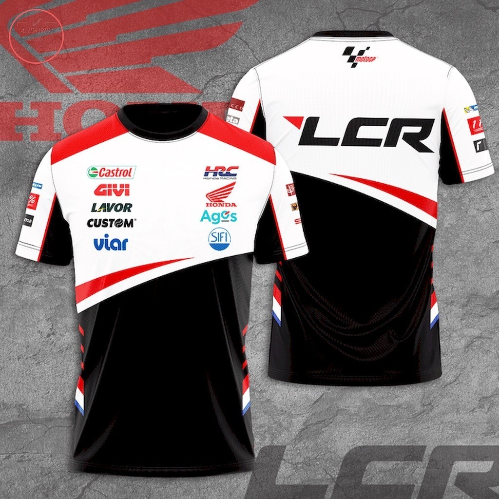 Fanmade LCR Castrol Honda HRC MotoGP Racing Team โพลีเอสเตอร์เสื้อยืด ...