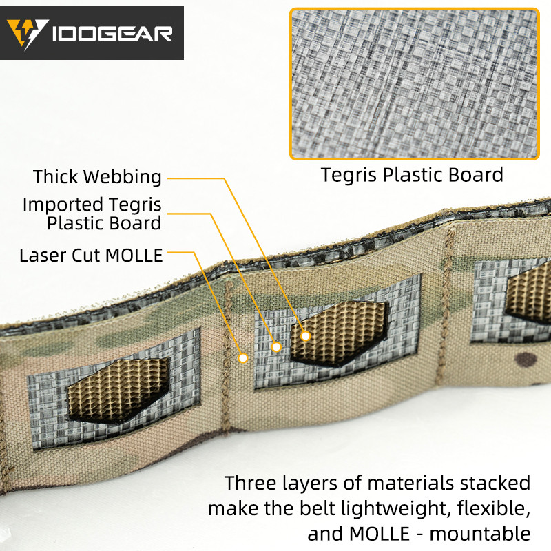 IDOGEAR 2 "เข็มขัดทางยุทธศาสตร์ MOLLE Tegris คณะกรรมการพลาสติก 1000D ...