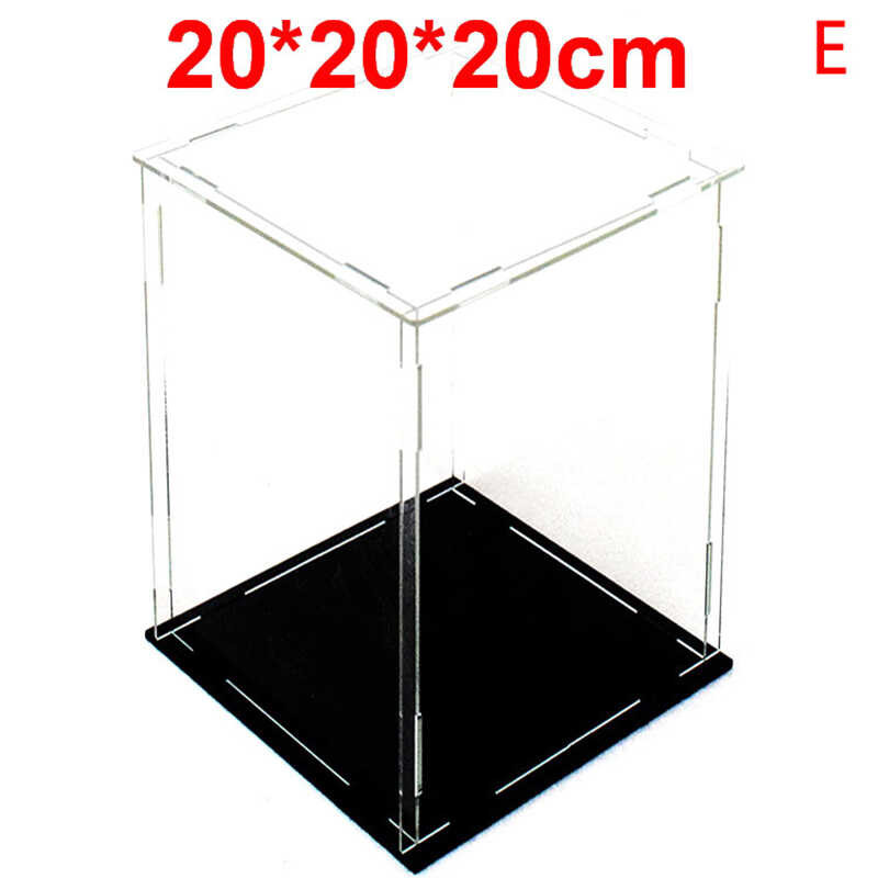White Lofty 30cm Perspex Acrylic Display Case H Box Plastic Base ...