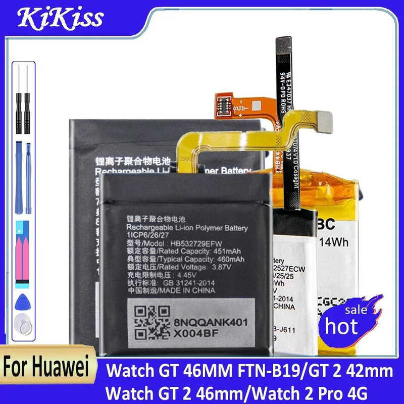 แบตเตอรี่ Huawei Watch 2 Pro 2Pro 4G GT GT2 42 46 มม. เครื่องมือฟรี HB532729 HB512627 + HB302527 ...