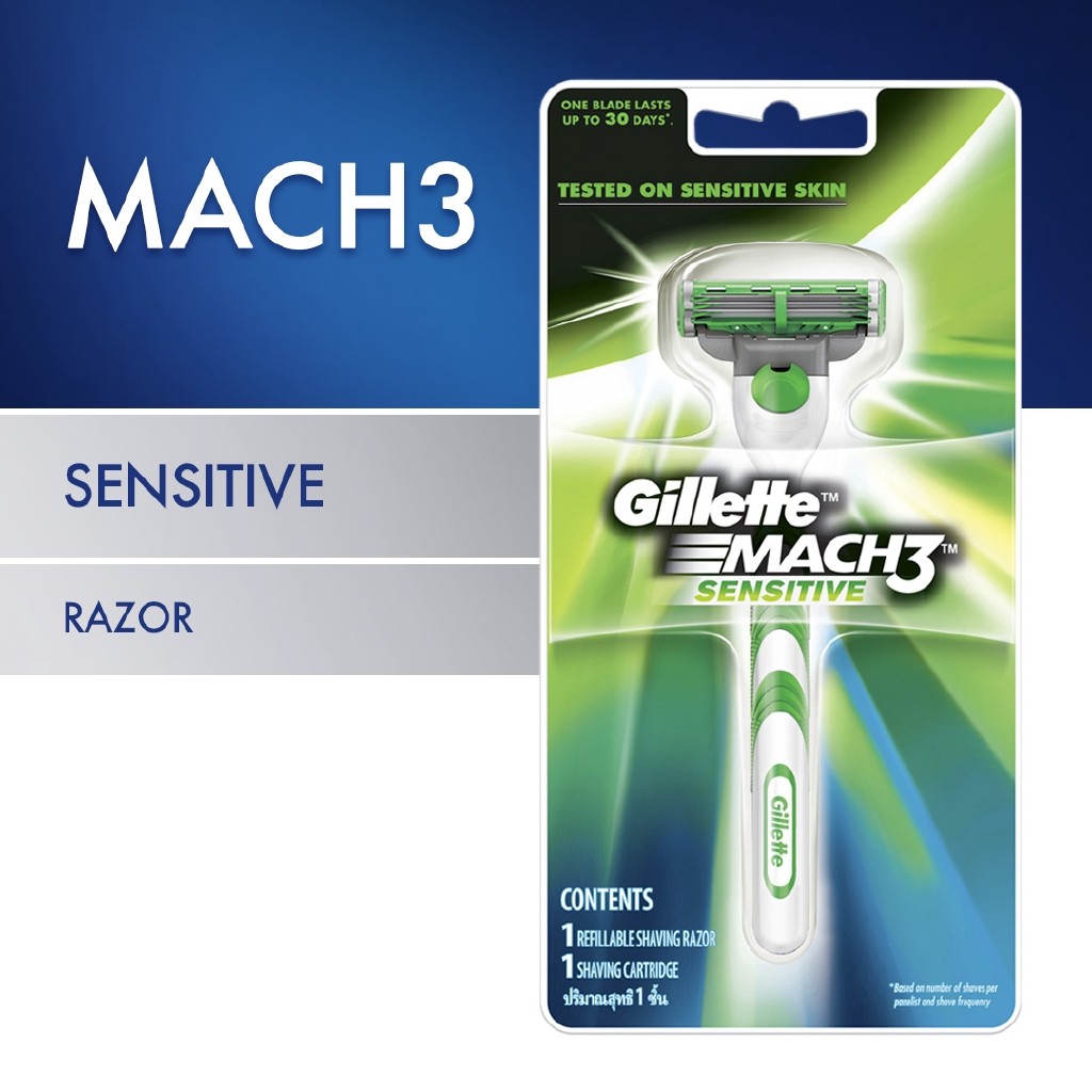 Gillette Mach 3 Sensitive Razor | Shopee Thailand