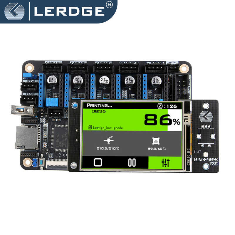 LERDGE 3D Printer เมนบอร์ด 32 บิต 3.5 นิ้วจอแสดงผลสำหรับ Delta XYZ Cor ...