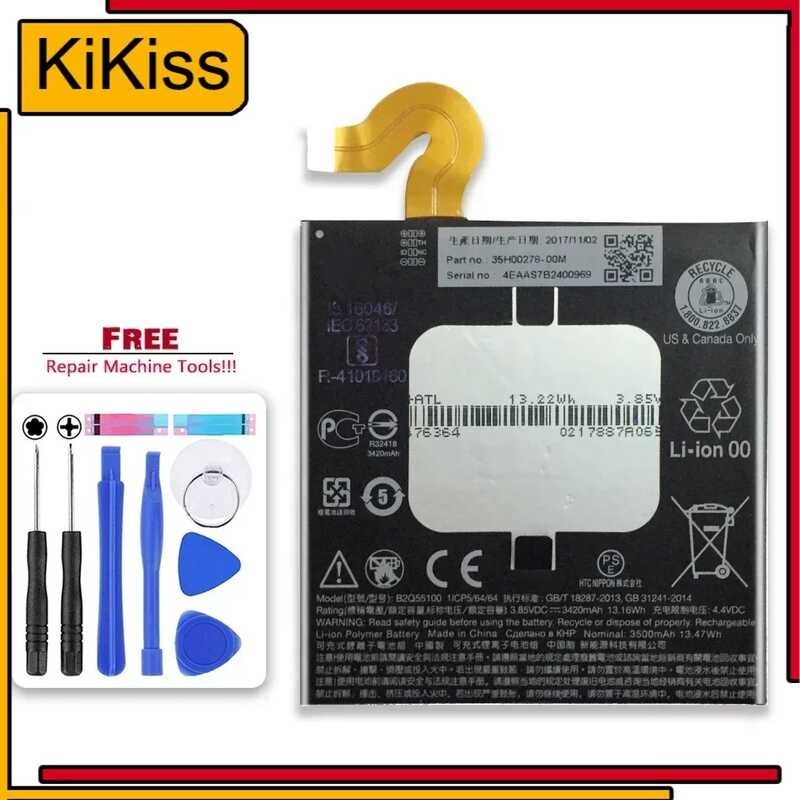 แบตเตอรี่โทรศัพท์มือถือ B2Q55100 สำหรับ HTC + U12 Plus เปลี่ยนแบตเตอรี่ Li-Polymer 3420mAh ...