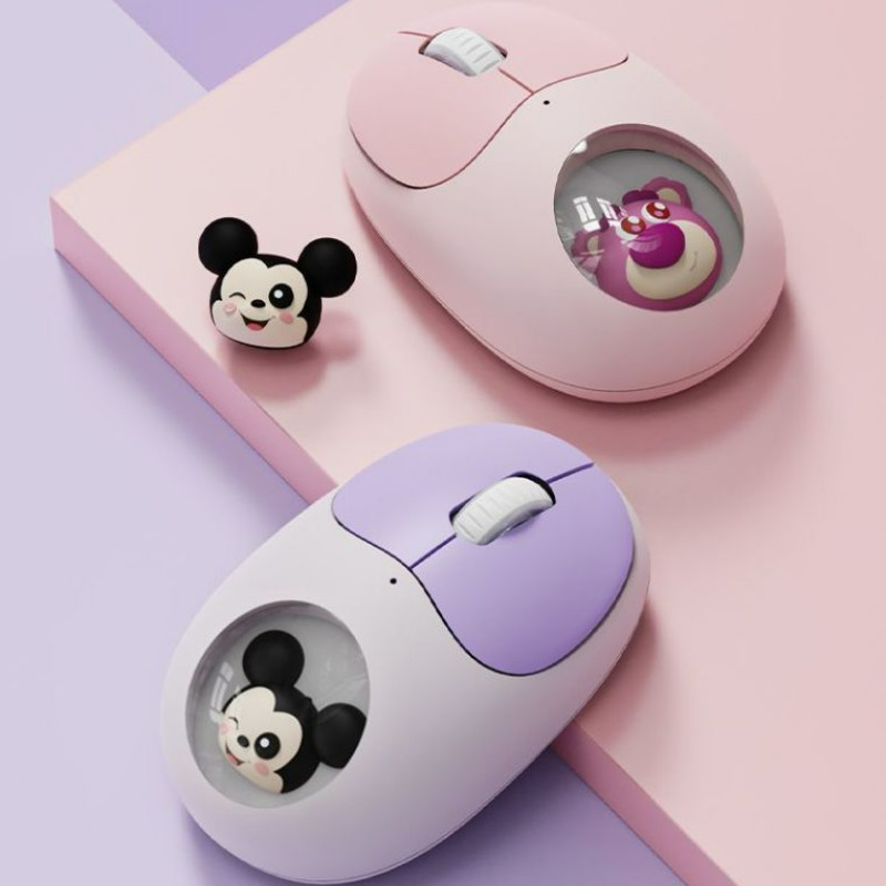 Disney QS-MS02 ไร้สาย 2.4G บลูทูธ Dual Mode Mouse Mickey Mouse สตรอเบอร์รี่หมีLotso คอมพิวเตอร์ ...