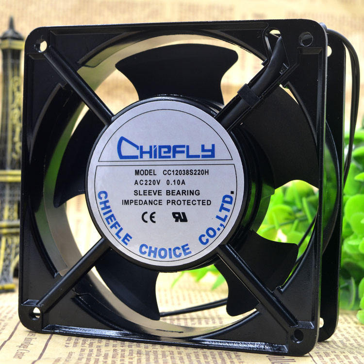 Chiefly CC12038S220H 220V 12038 12 ซม. 0.10A พัดลมระบายความร้อนแบบแกน ...