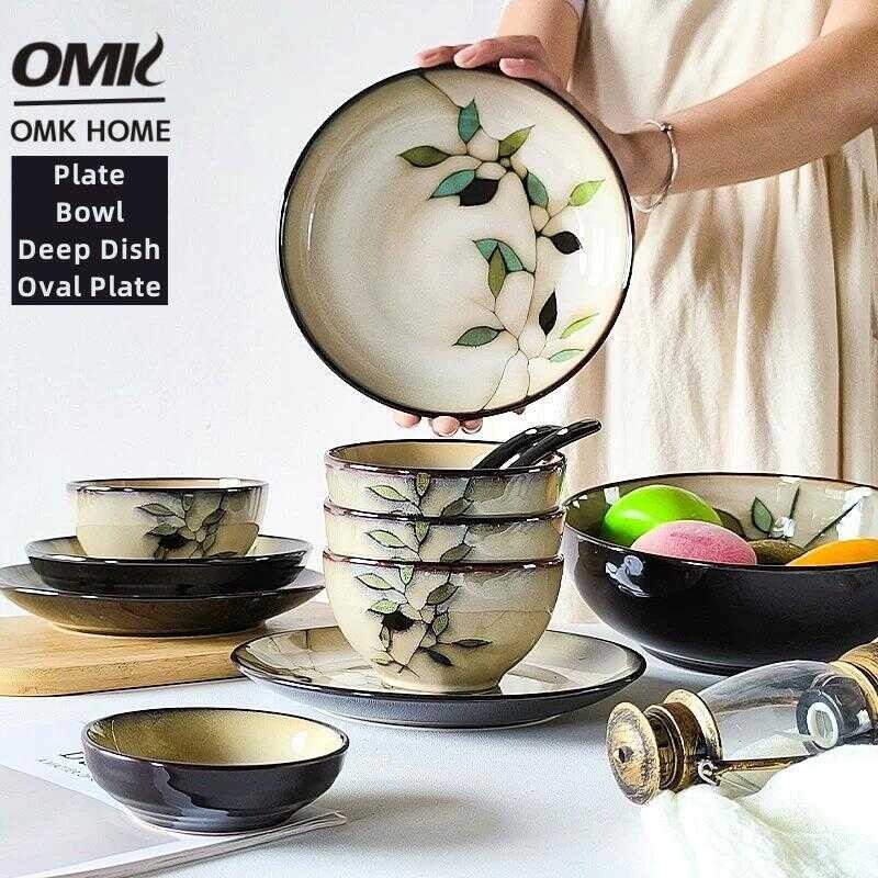 Japanese O Style Ceramic Tableware Set Dinner Plate Bowl Oval Long ...