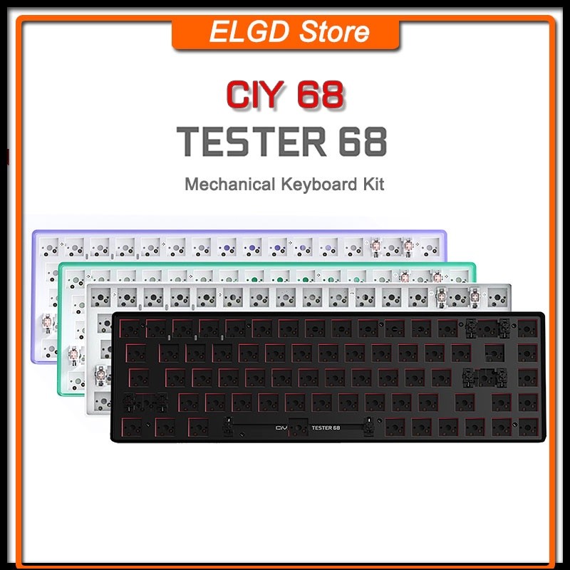 Ciy Tester68 GK68 65% เค้าโครง 2.4G/บลูทูธคีย์บอร์ดไร้สายชุดซิลิโคนแซน ...