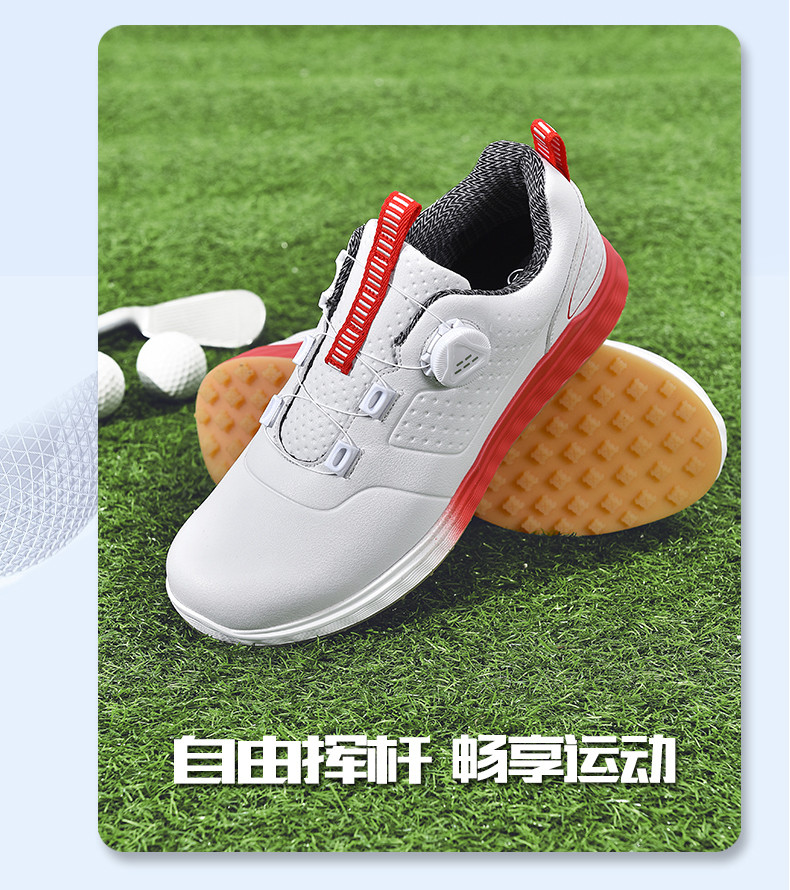 SOCRS Professional รองเท้ากอล์ฟPU หนังระบายอากาศได้ดี มีระบบกันน้ำและฝา ...