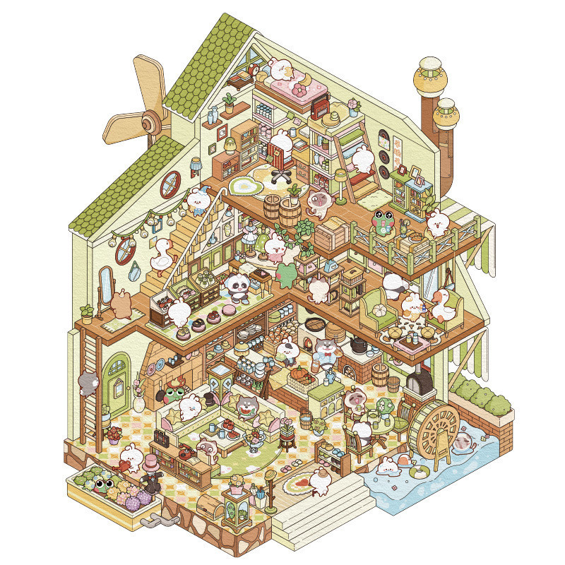 3D Miniature Scenes สติ๊กเกอร์บันทึกสารสกัดจากฉาก | Shopee Thailand