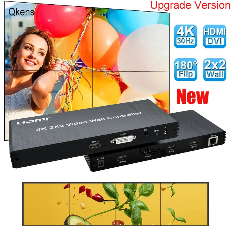 4k 2x2 Video Wall Controller โปรเซสเซอร์ 1x2 1x3 1x4 2x1 3x1 4x1 DVI HDMI TV Splicer Multi หน้า ...