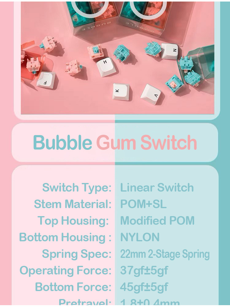 30PCSZuoce Bubble Gum switch Linear MX Stem switch สําหรับเล่นเกม ...
