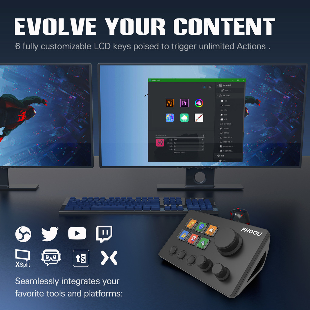 N3 Mirabox StreamDeck Global Version Stream Deck LCD Live Content ...