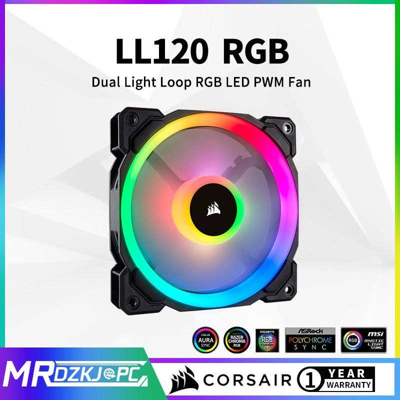 Corsair LL120 SP120 พัดลม CPU RGB 120 มม.Dual Light Loop RGB LED PWM ...