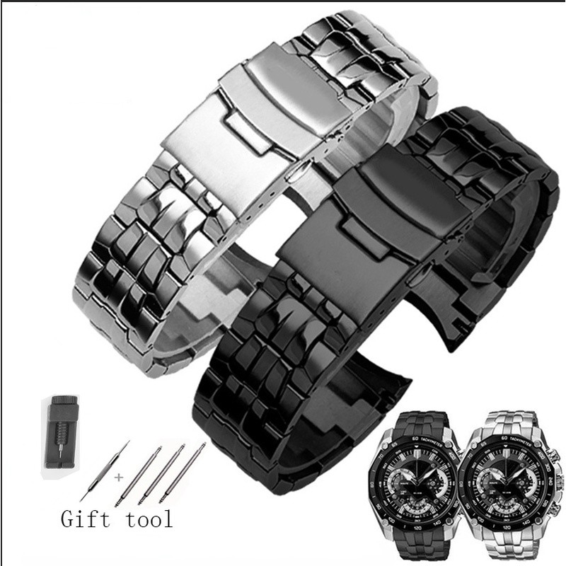 22 มม.นาฬิกาโลหะสําหรับ Casio EF-550 Arc สายเหล็ก 5147 สร้อยข้อมือ ...