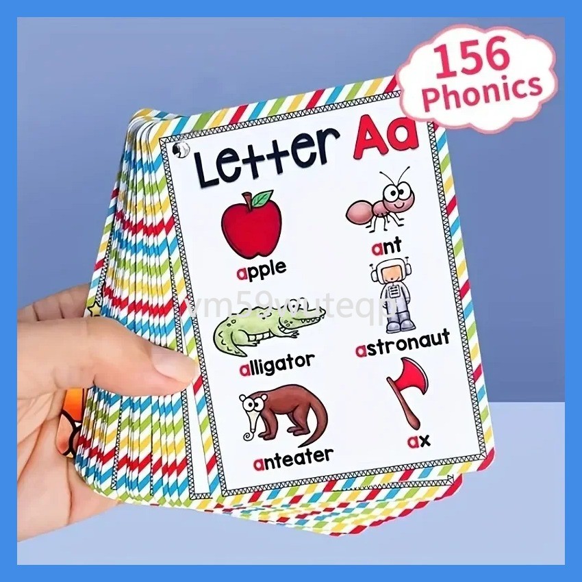 AA English 26 Letters Alphabet Phonics Pocket Flash Cards Early ...