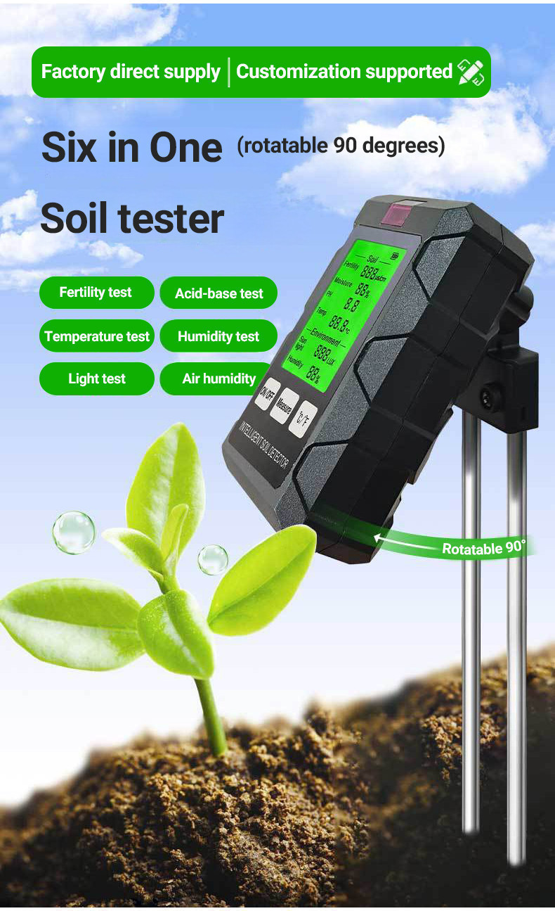 Inkbird ST-03 6-in-1 ดิน PH Meter เครื่องตรวจจับ Fertility Analyzer ...