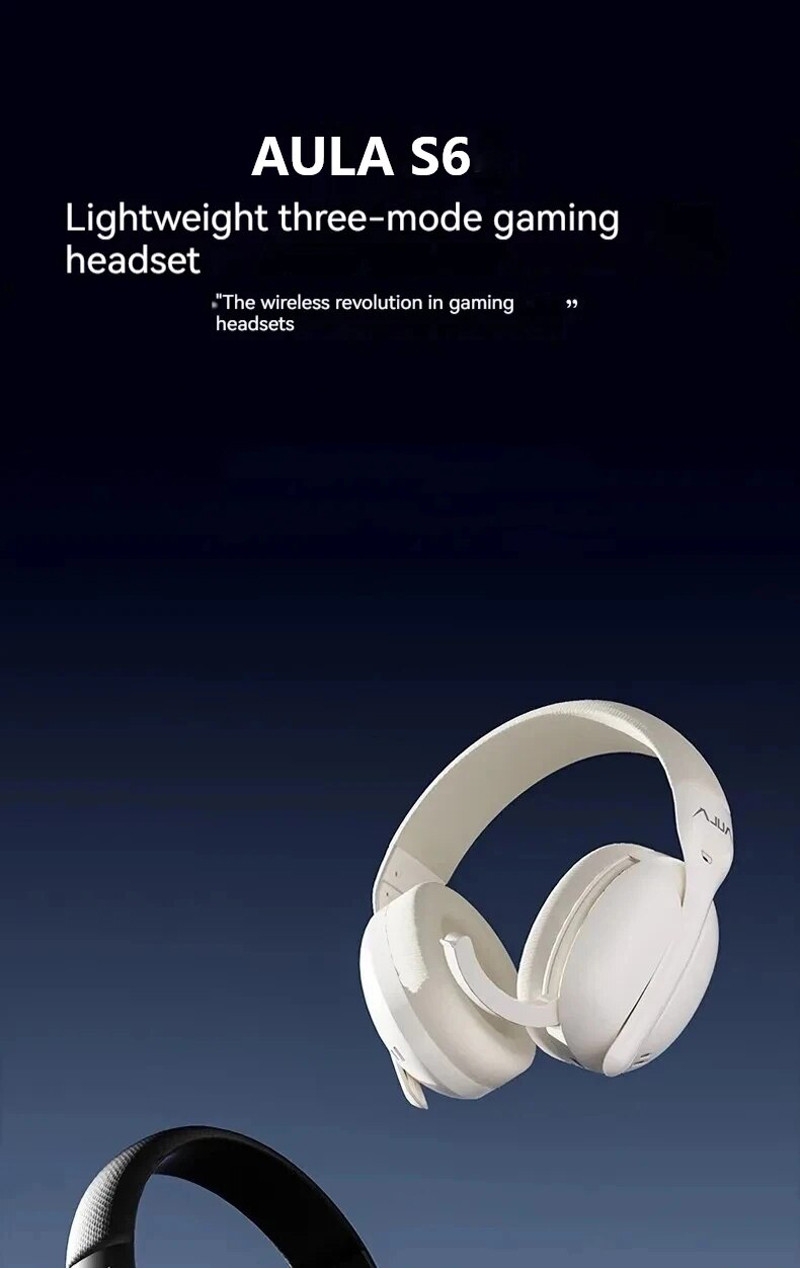 AULA S6 หูฟังไร้สาย Wireless Gaming Headset 3IN1 น้ำหนักเบา ไม่อมความ ...