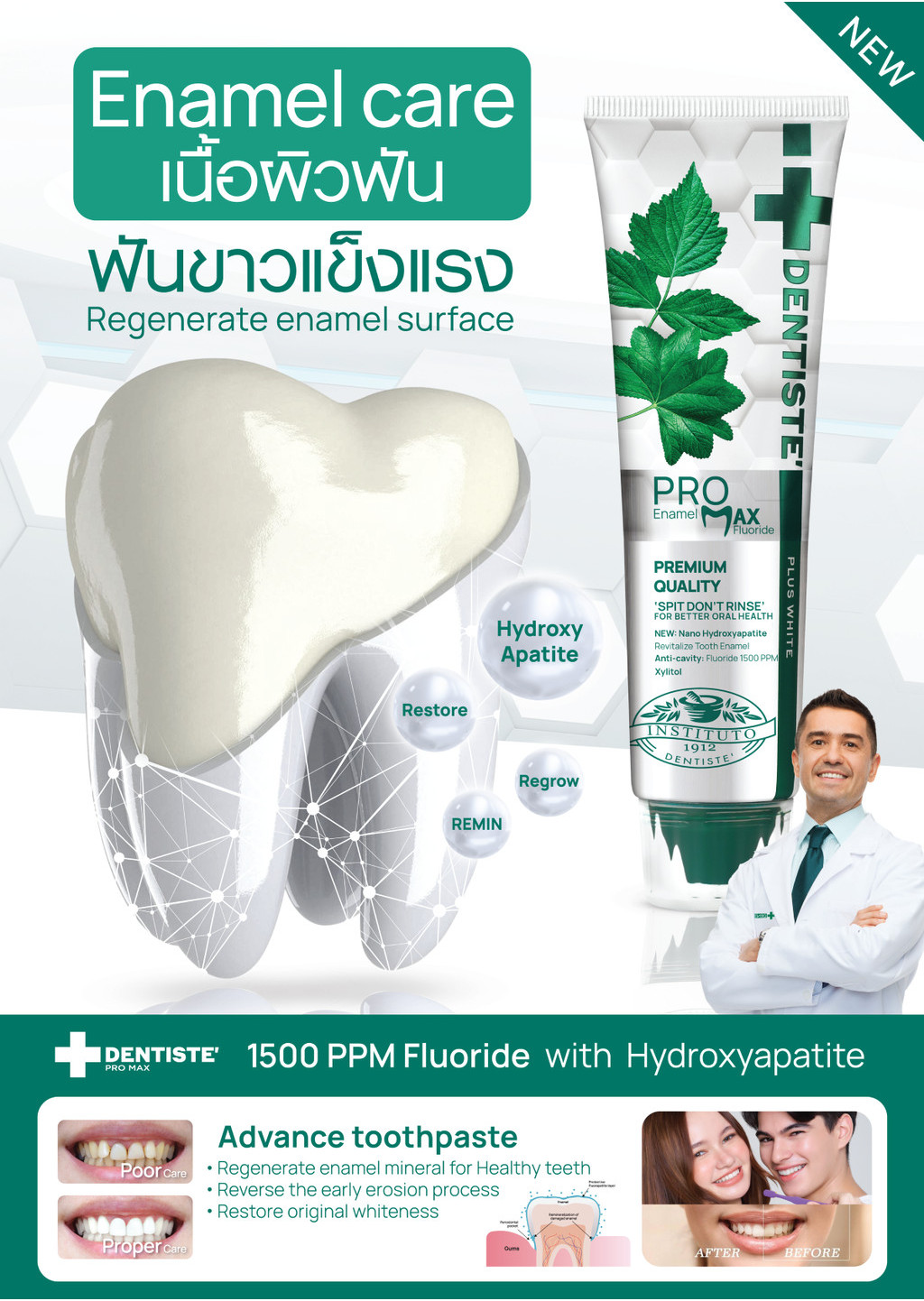 [ใหม่!] Dentiste’ Pro Max Fluoride 1500 PPM Toothpaste 100g. ยาสีฟัน ...