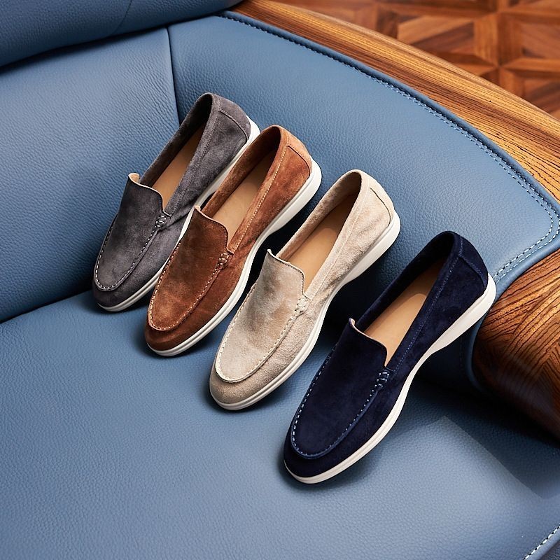 Nvdhy Pure Original Italy loro * piana Suede Slip-on LP Loafers Flat ...