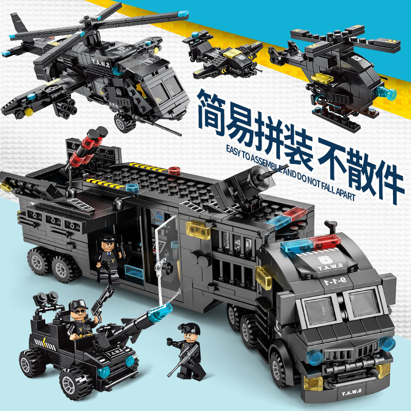 Cross-border ร้อนรุ่นทหาร Black Hawk SWAT หุ่นยนต์ Series Building ...