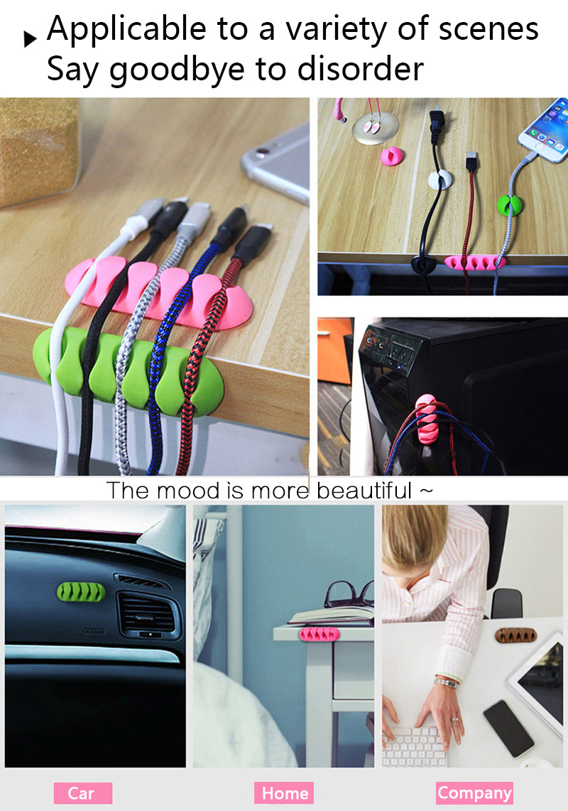Fast ShipSilicone Cable Management Cable Organizer สายไฟ Organizer Cable Winder Tidy Desktop ...
